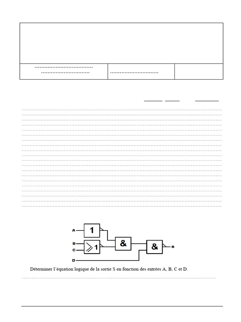 Examen Systèmes Logiques 1er ISI | PDF | Arithmétique | Ingénierie ...