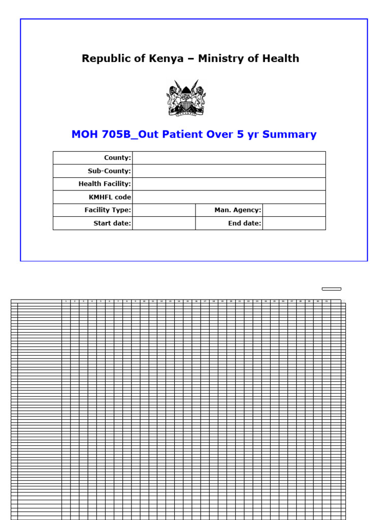 MOH 705B Outpatient Summary Report | PDF | Infection | Diseases And ...