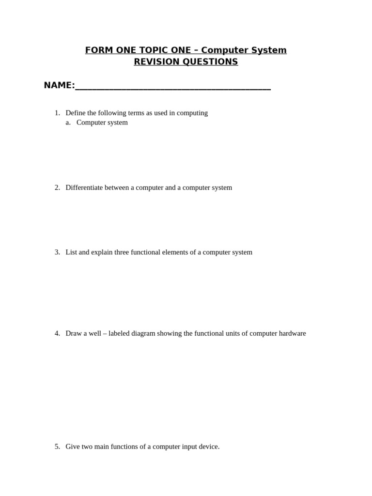 Form One Topic Two | PDF