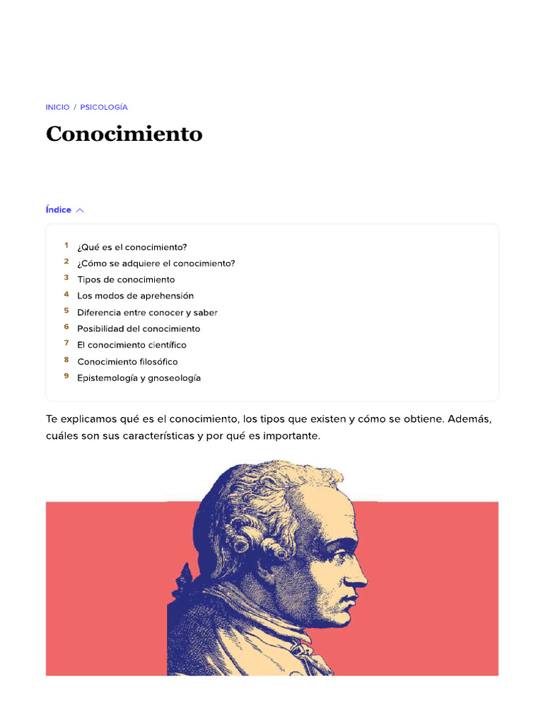 El Conocimiento | PDF