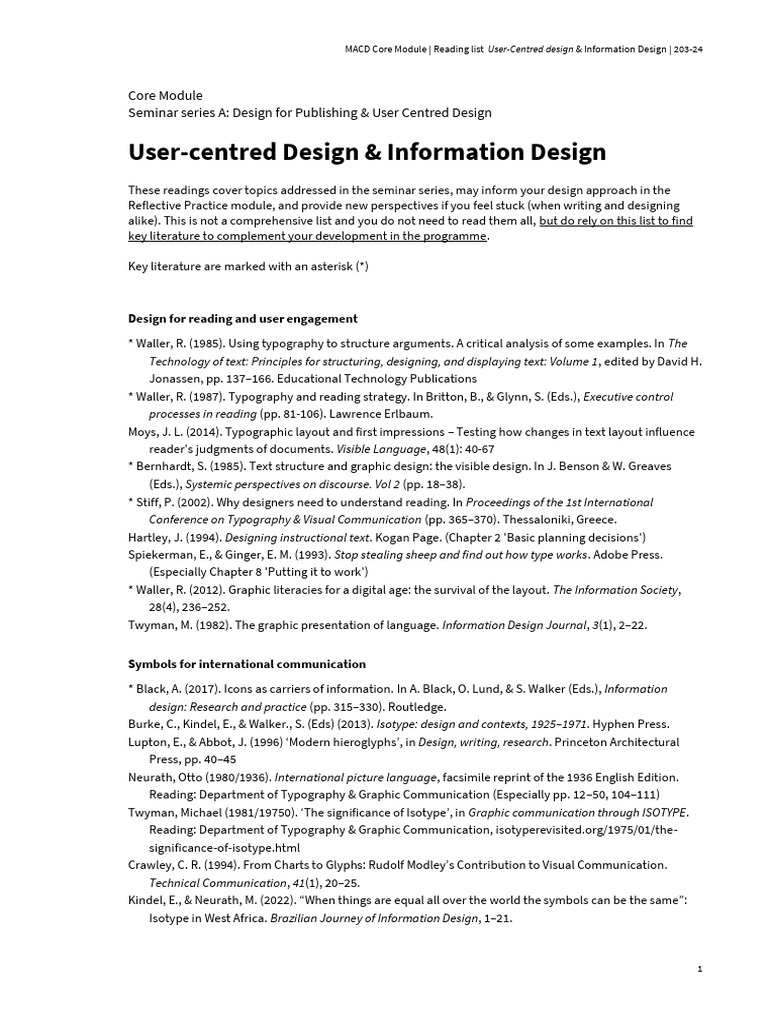 User-Centered Design Reading List | PDF | Typography | Usability