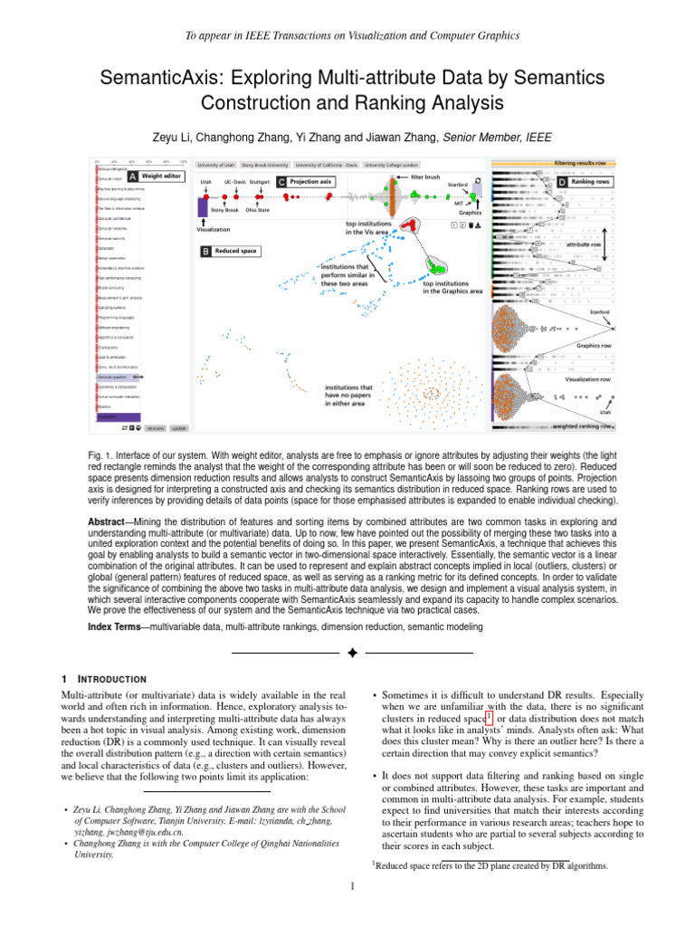 SemanticAxis. Exploring Multi-Attribute Data by Semantics | PDF | Cluster Analysis | Vector Space