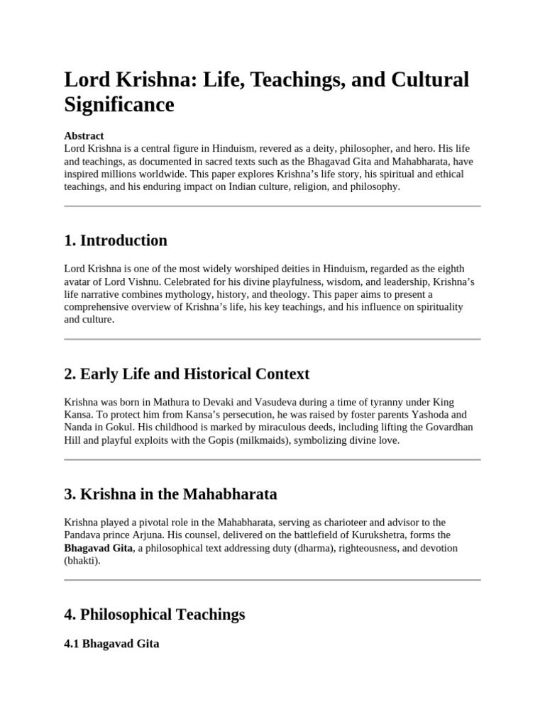 Krishna: Life and Teachings in Hinduism | PDF | Krishna | Hinduism
