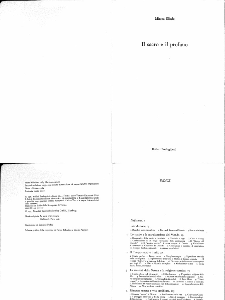 ELIADE - Il Sacro e Il Profano | PDF