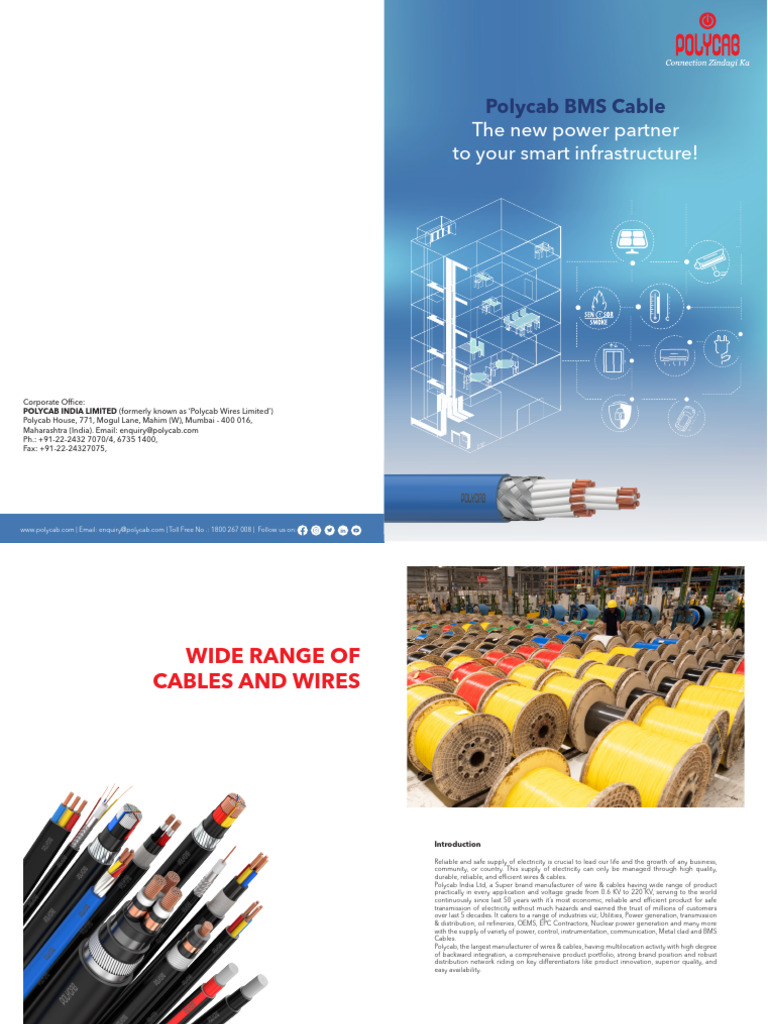 Bms Cable Brochure v3 | PDF | Electrical Conductor | Insulator ...