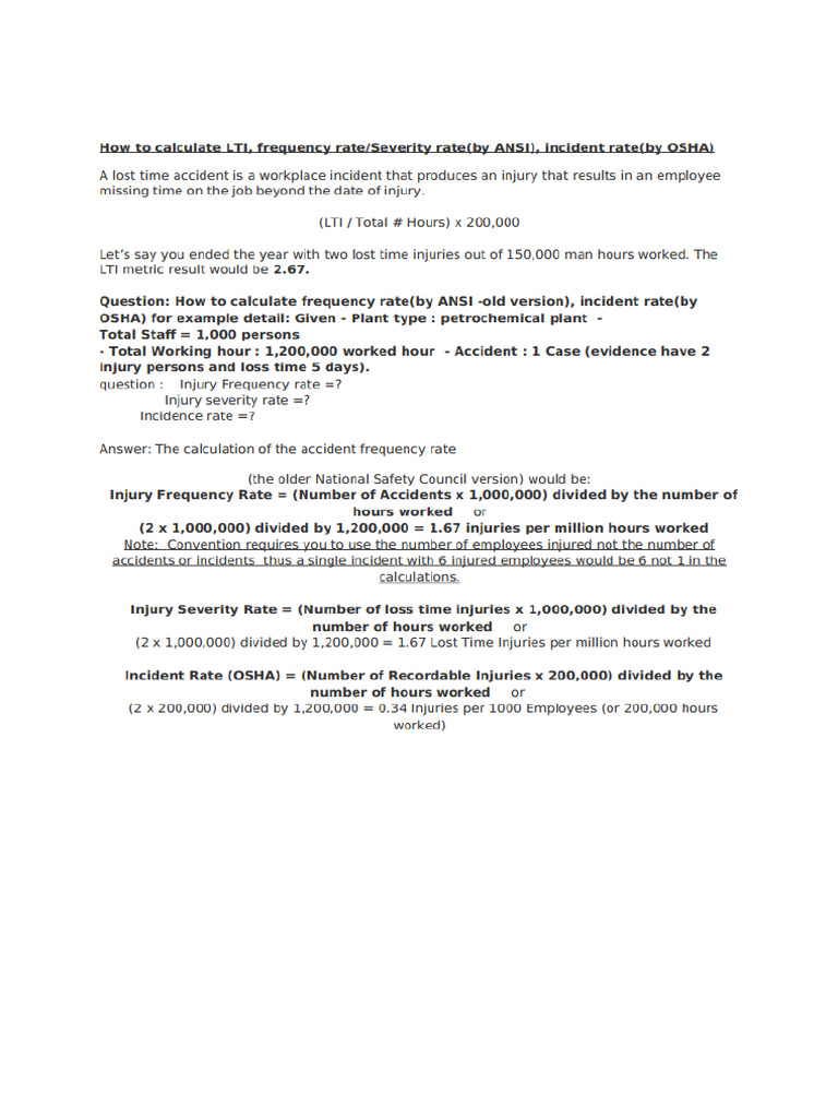 4 Frequency Rate Calculation | PDF