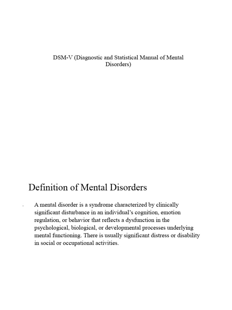 DSM-5 Multiaxial Diagnostic Overview | PDF | Diagnostic And Statistical ...