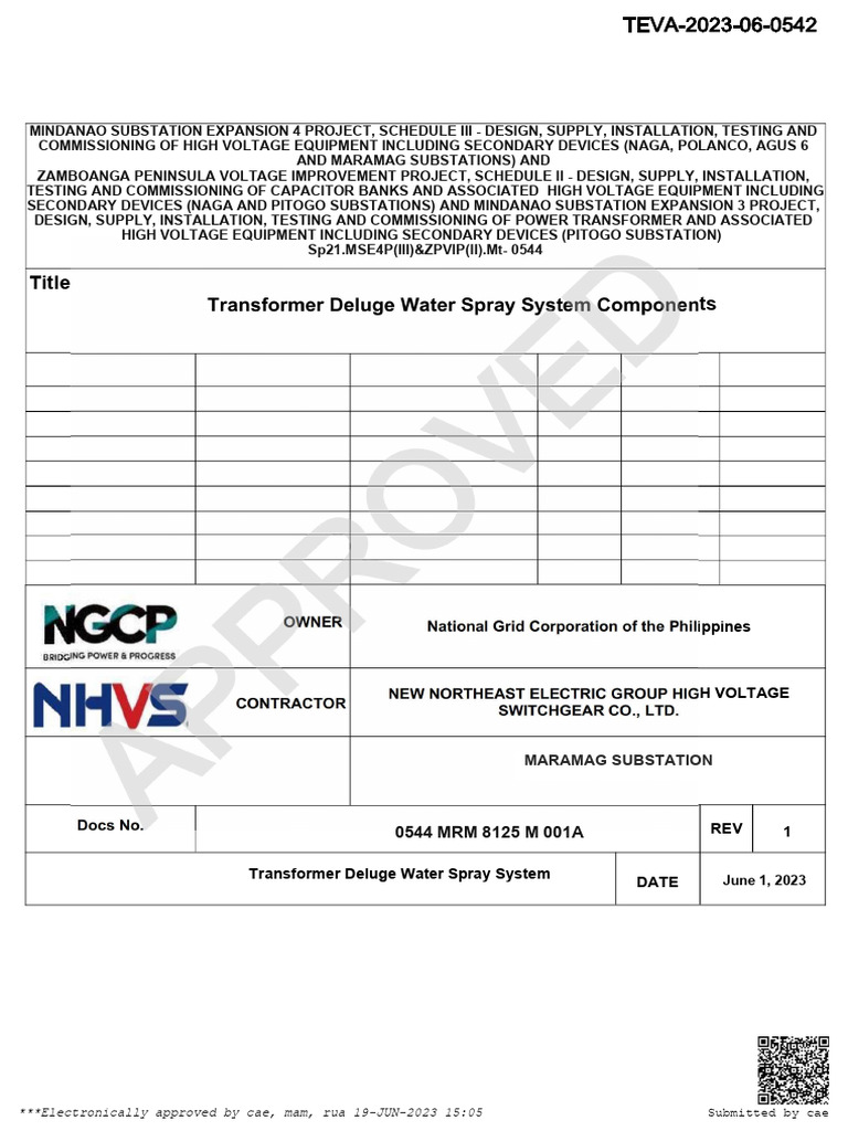 Transformer Deluge Water Spray System Components | PDF | Heat | Sensor