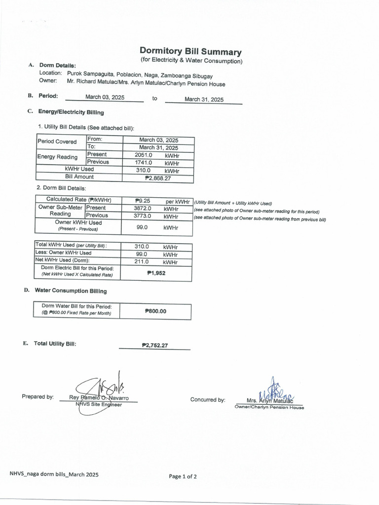 Bill Summary March 2025 | PDF