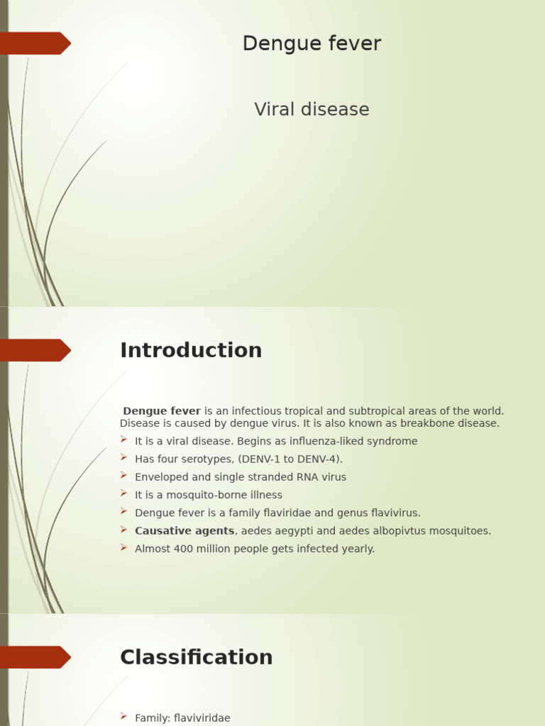 Presentation On Dengue Virus | PDF | Virus | Health Sciences