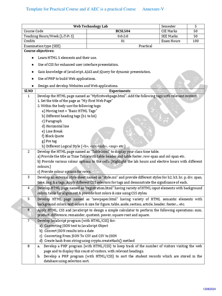 @vtucode - in BCSL504 Syllabus | PDF | Ajax (Programming) | J Query