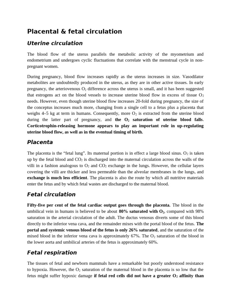 Fetal Circulation - Respiratory Pattern at Birth | PDF | Fetus ...
