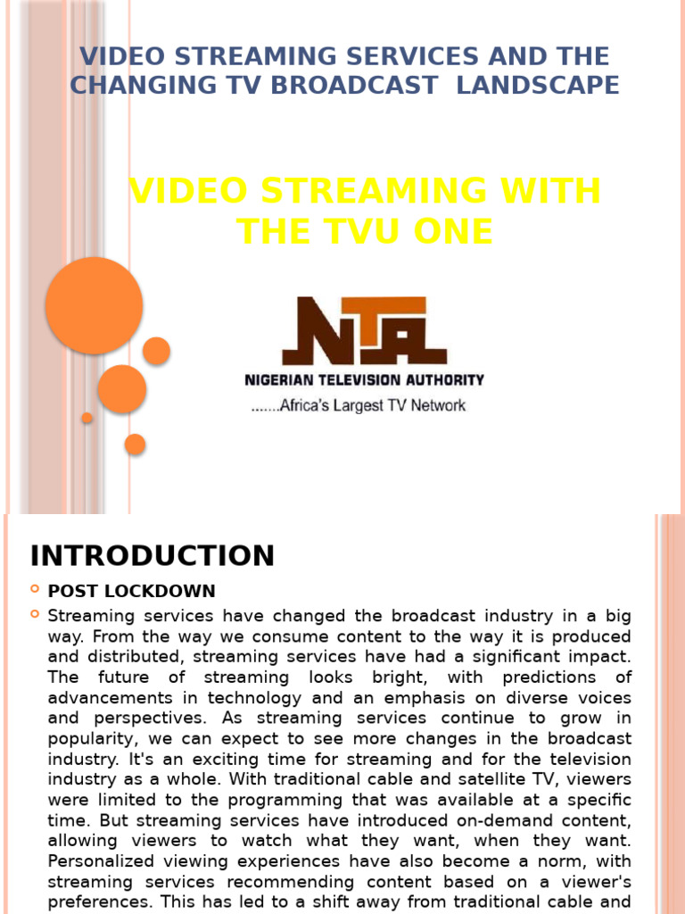 Impact of Streaming on TV Broadcasting | PDF | Streaming Media ...