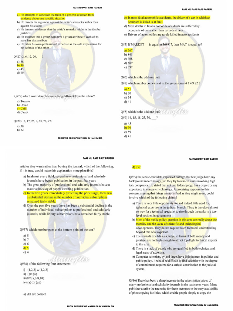 Fast Past Papers 01 Unsolved | PDF