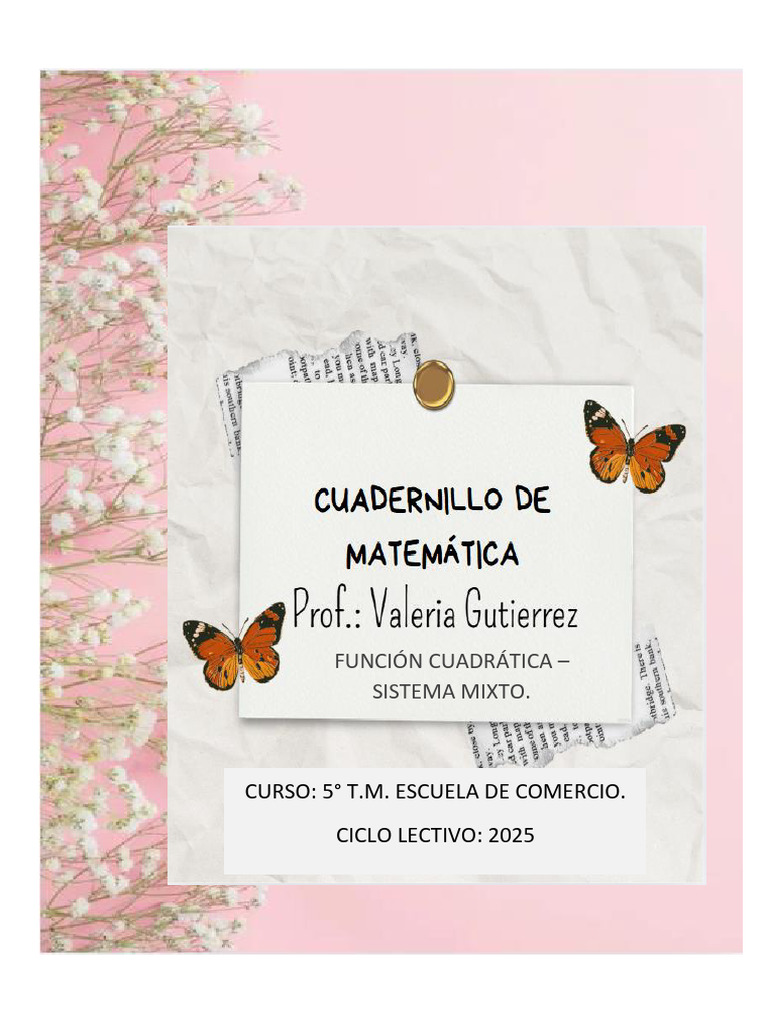 TP N°2 y N°3 Función Cuadrática - Sistema Mixto (Cuadernillo) | PDF