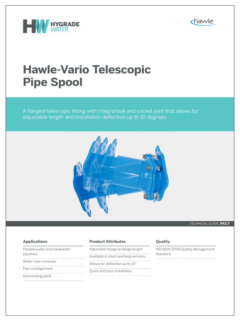 PF2.7 Hawle Vario Telescopic Pipe Spool | PDF | Pipe (Fluid Conveyance ...