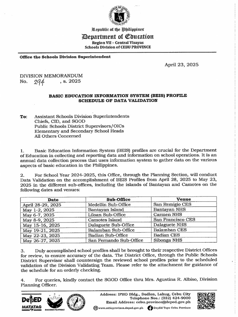 DM s2025 294 BEIS Checking | PDF