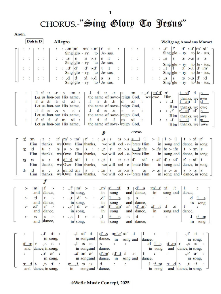 Sing Glory To Jesus | PDF