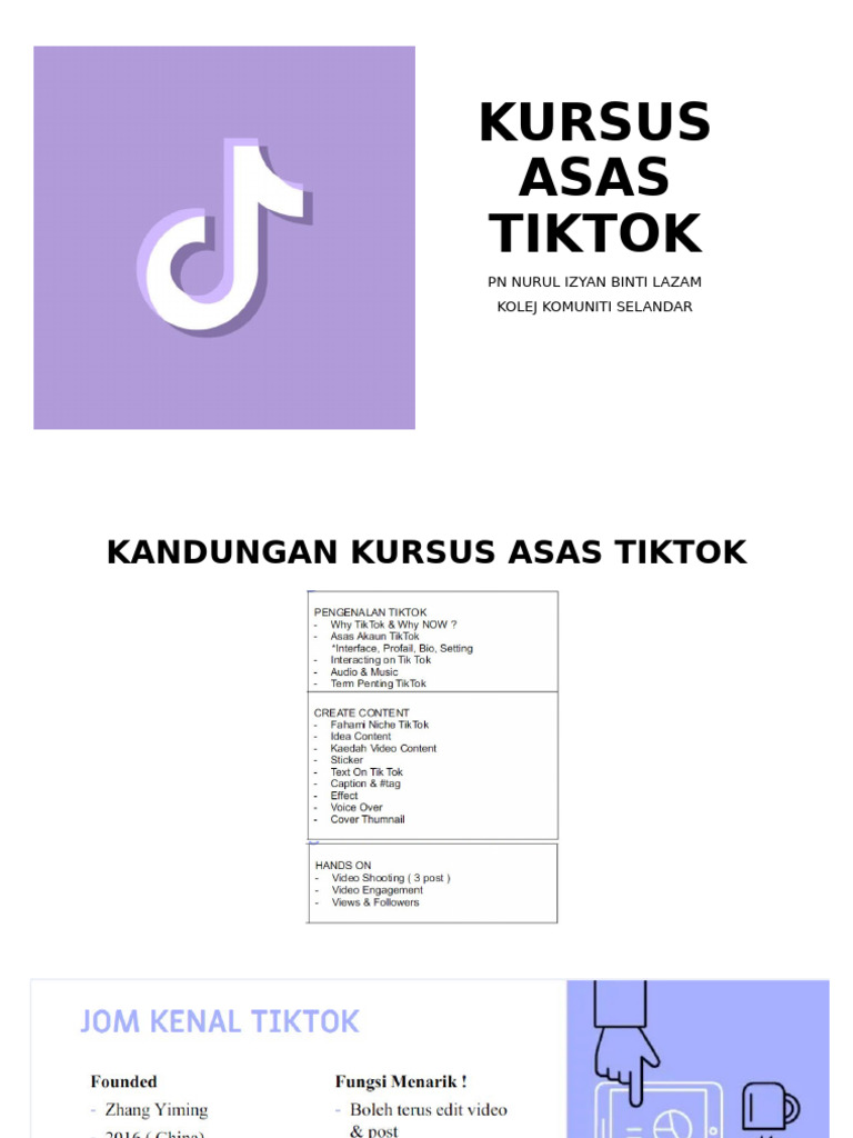Kursus Asas Tiktok | PDF