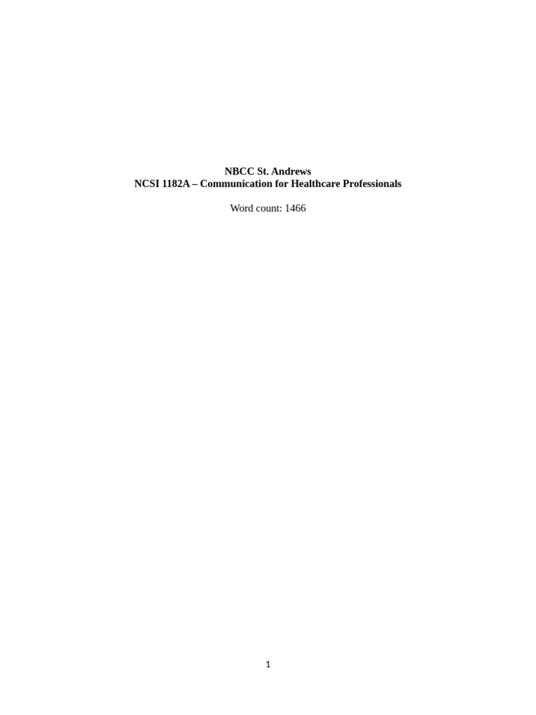 NCSI 1182A - Communication For Healthcare Professionals | PDF ...