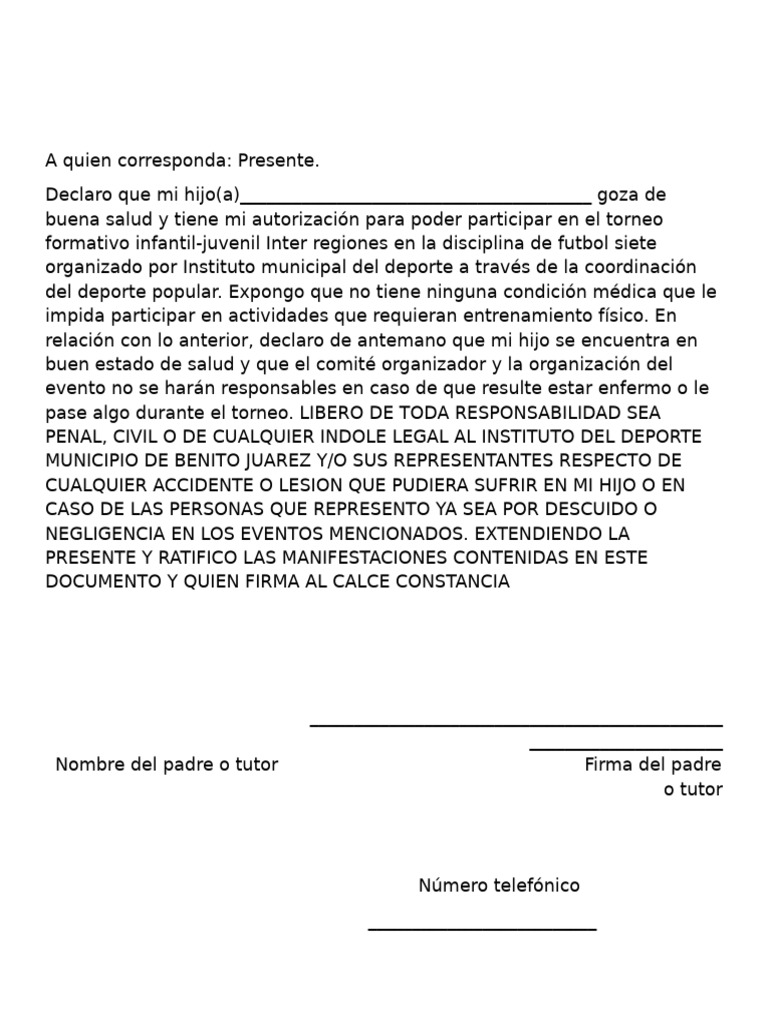 Carta Compromiso Actualizada | PDF