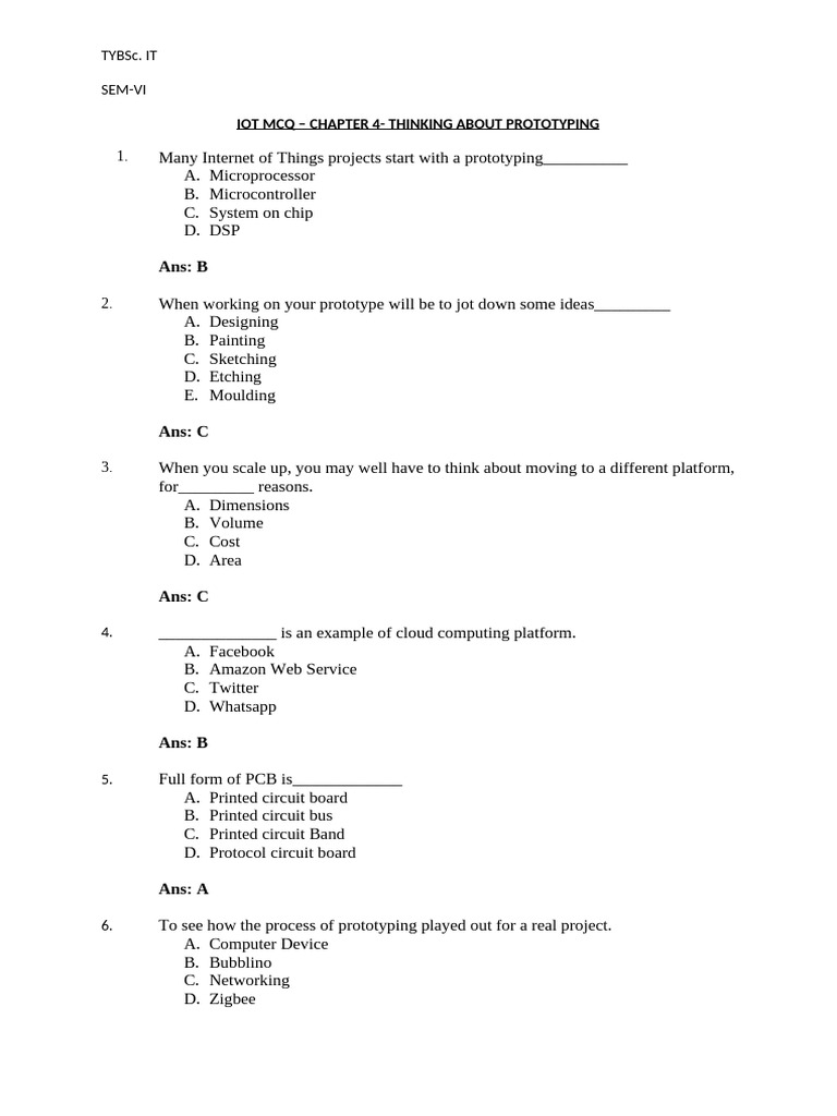 Iot - Chapter 4-Thinking About Prototyping | PDF | Printed Circuit Board | System On A Chip