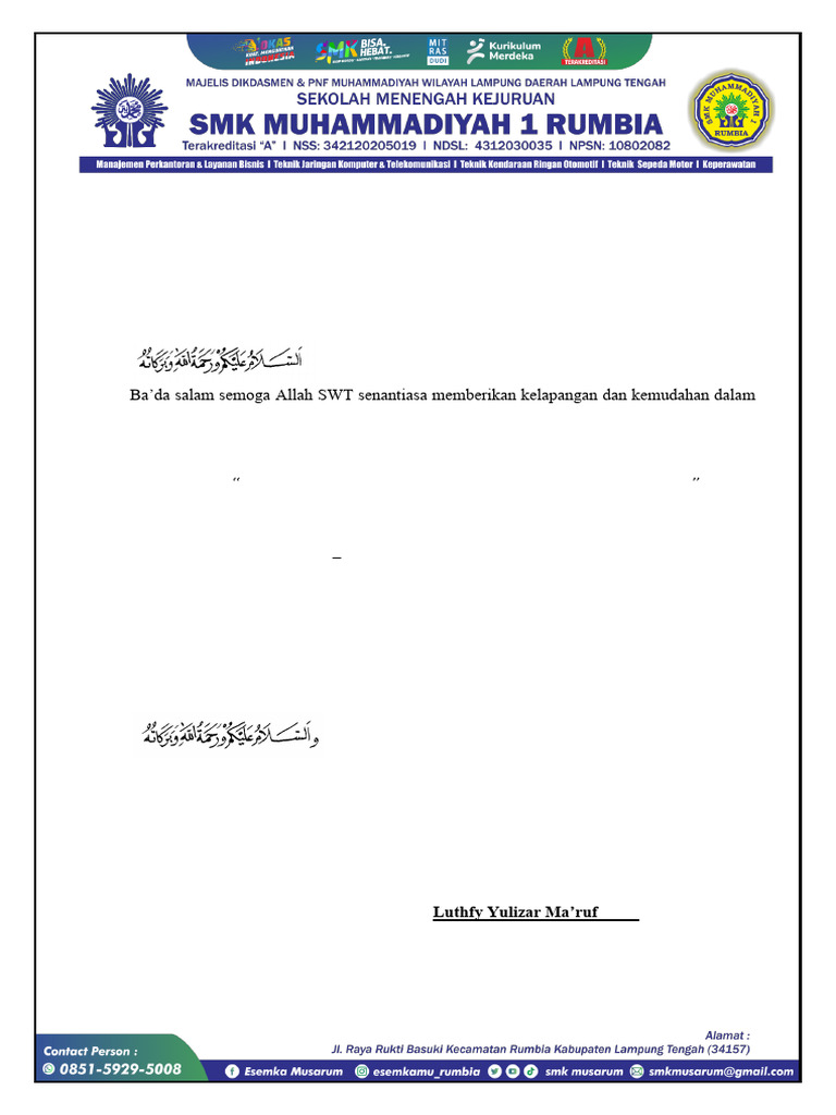 Surat Permohonan Sosialisasi SPMB SMK Ke SMP | PDF
