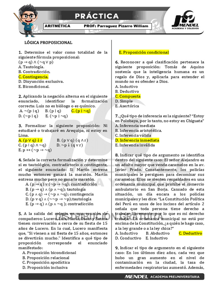 Aritmetica Unsa (Razonamiento Logico) - 30 Preguntas Claves | PDF ...