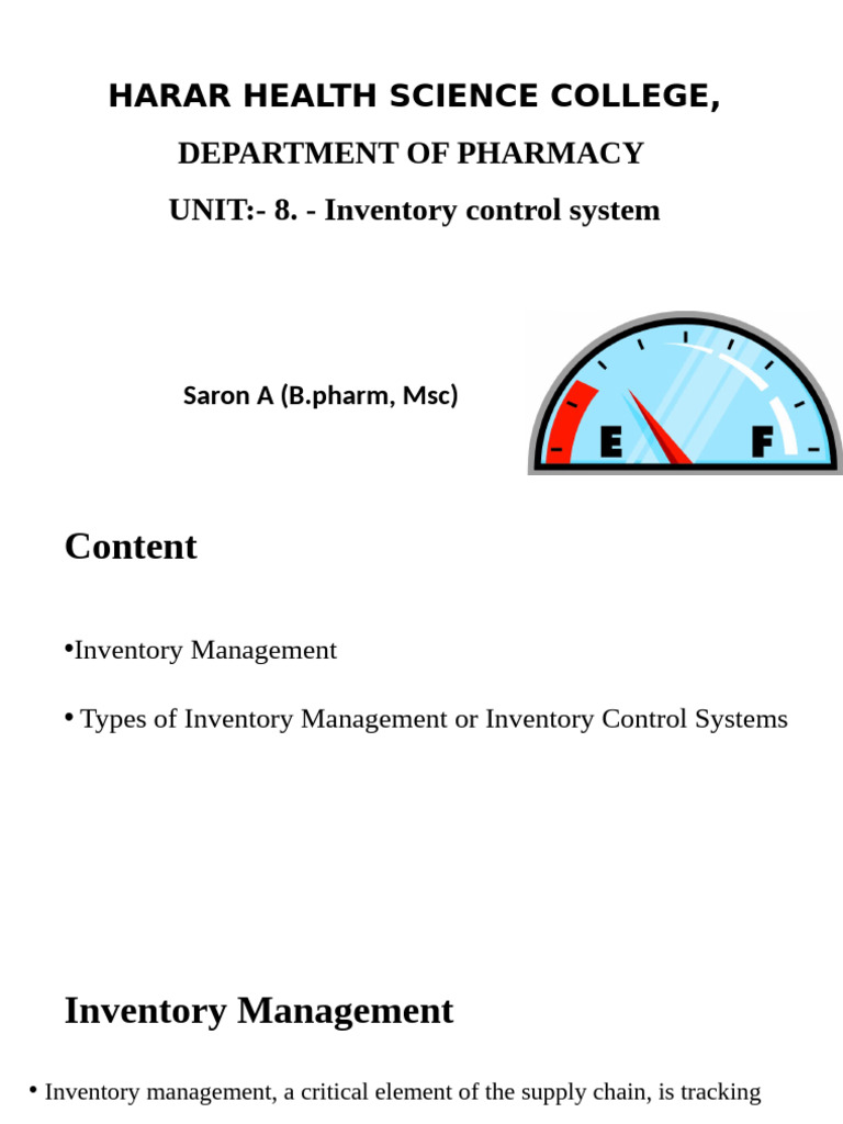 Chapter (8) Inventory Control System | PDF | Inventory