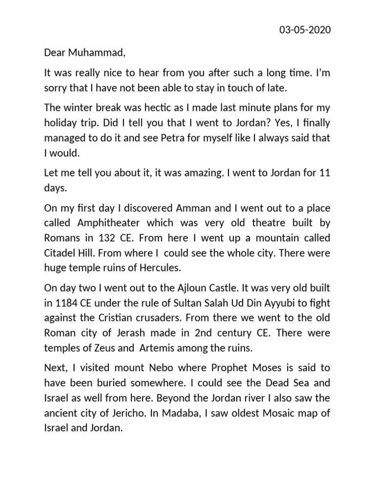 Ibrahim - Letter To Friend | PDF | Jordan