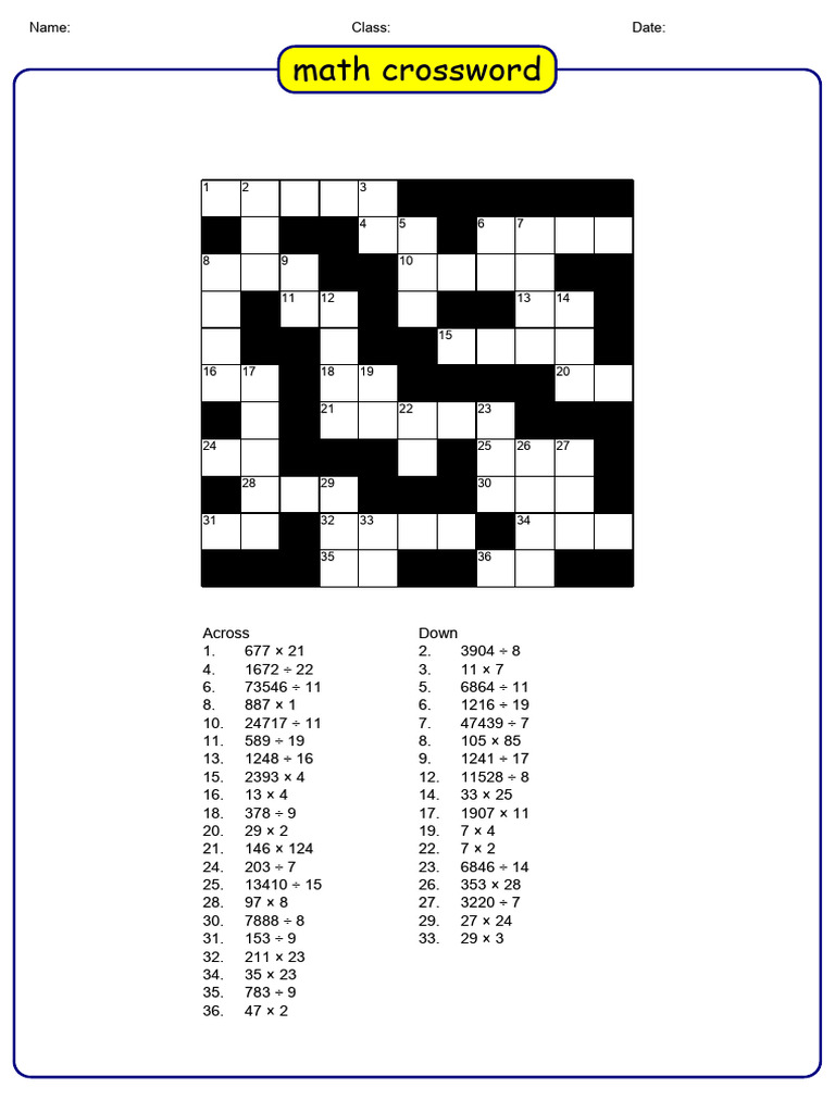 Class 10 Maths Crossword Puzzle | PDF | Chess Theory | Chess
