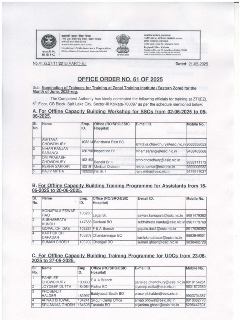 Office Order No. 61 of 2025 | PDF
