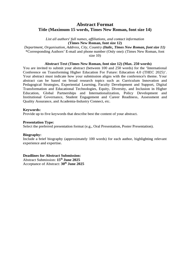 Abstract - Submission Template THEC 2025 | PDF