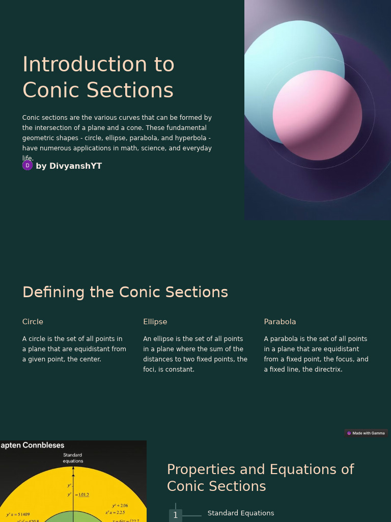 Introduction To Conic Sections | PDF | Mathematics | Mathematical Physics