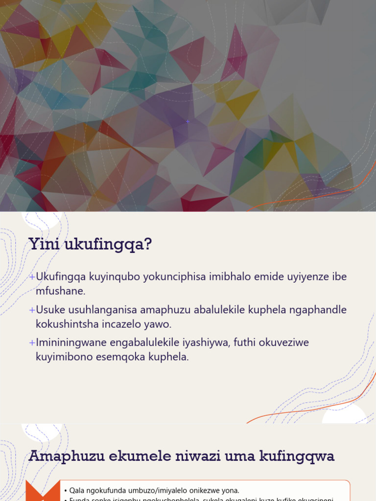 Ukufingqa Grade 10 | PDF