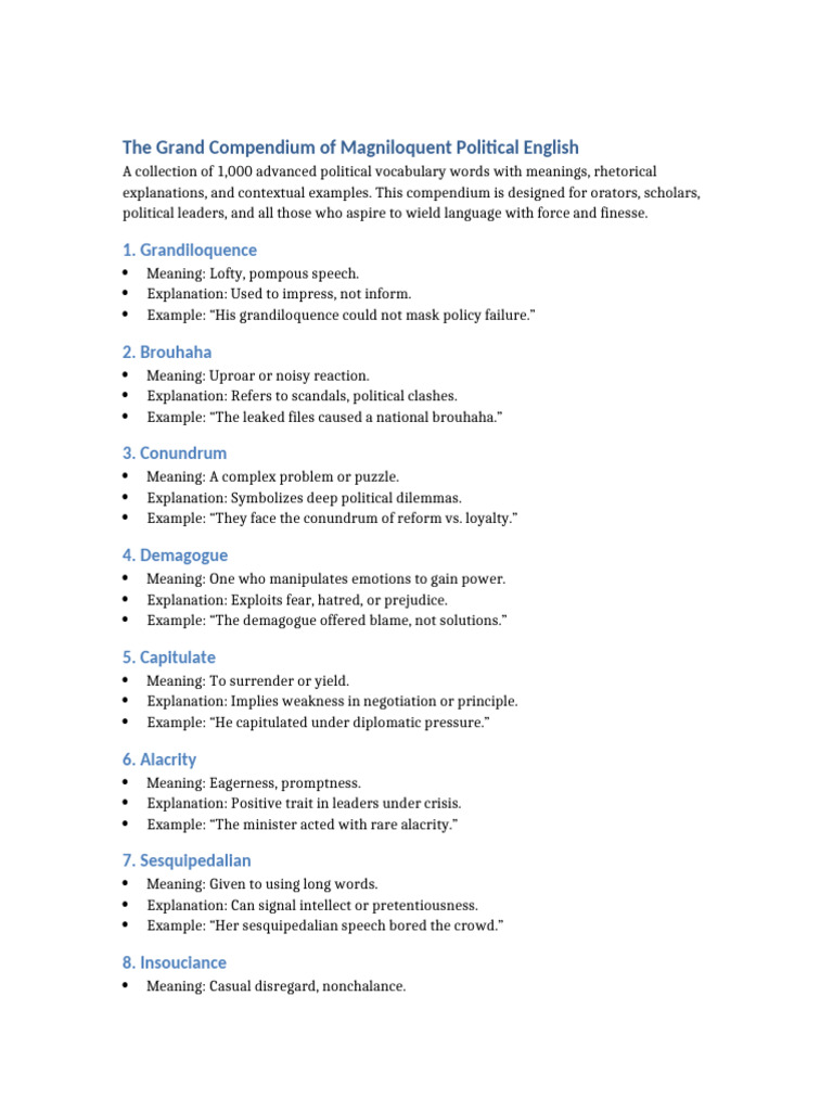 Political Vocabulary Unveiled | PDF | Defamation