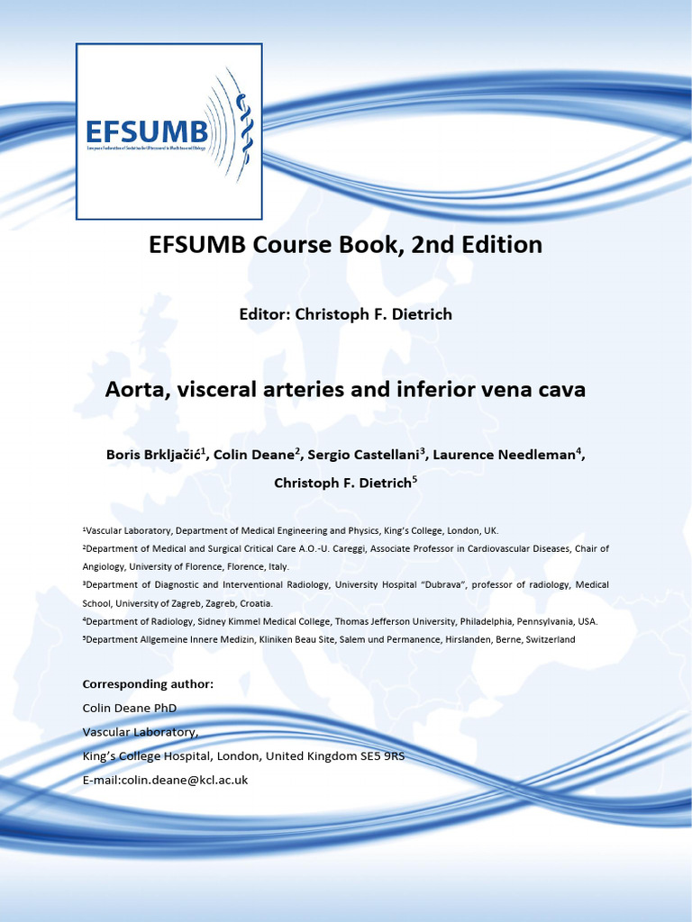 Usg Aorta, Artere Viscerale, Vena Cava | PDF | Interventional Radiology | Medical Ultrasound