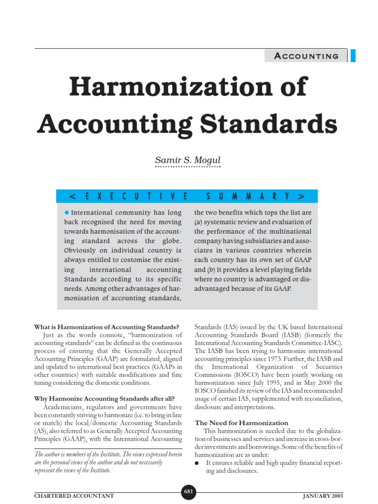 Harmonization of Accounting Standards Explained | PDF | Financial ...