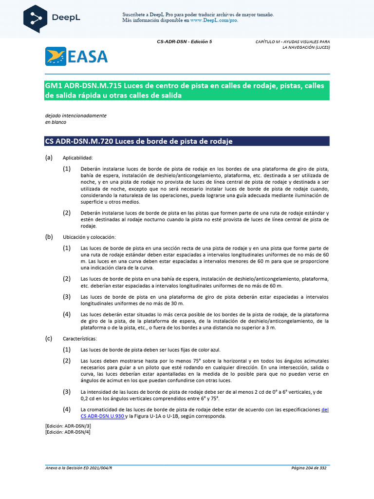 EASA-CS-ADR-DSN - Issue - 5 - Replacement - Es | PDF | Color | Encendiendo