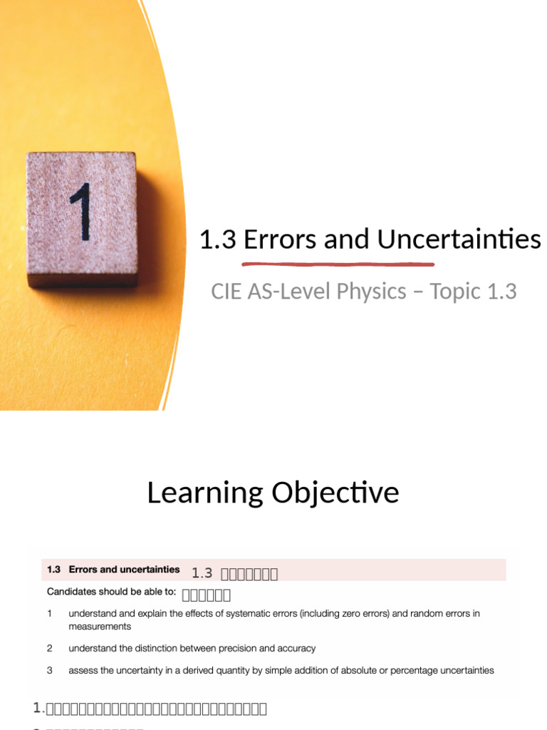 1.3 Errors and Uncertainties | PDF
