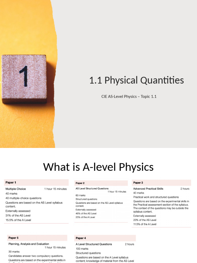 1.1 Physical Quantities | PDF