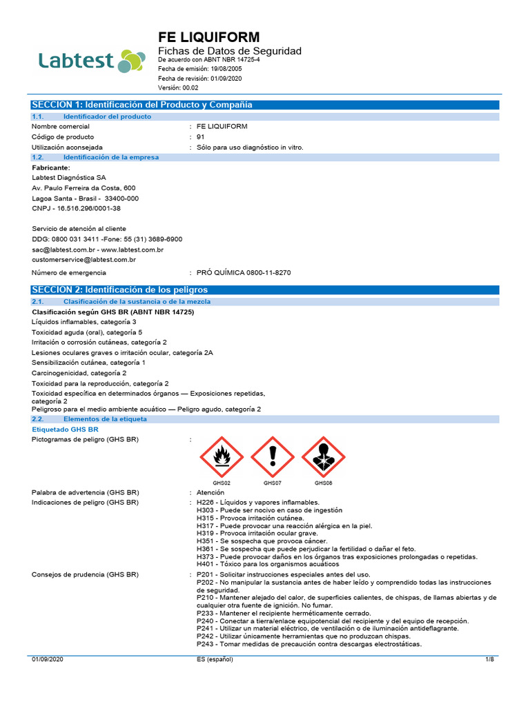 Fe Liquiform Ref. 91 1 | PDF | Alergia