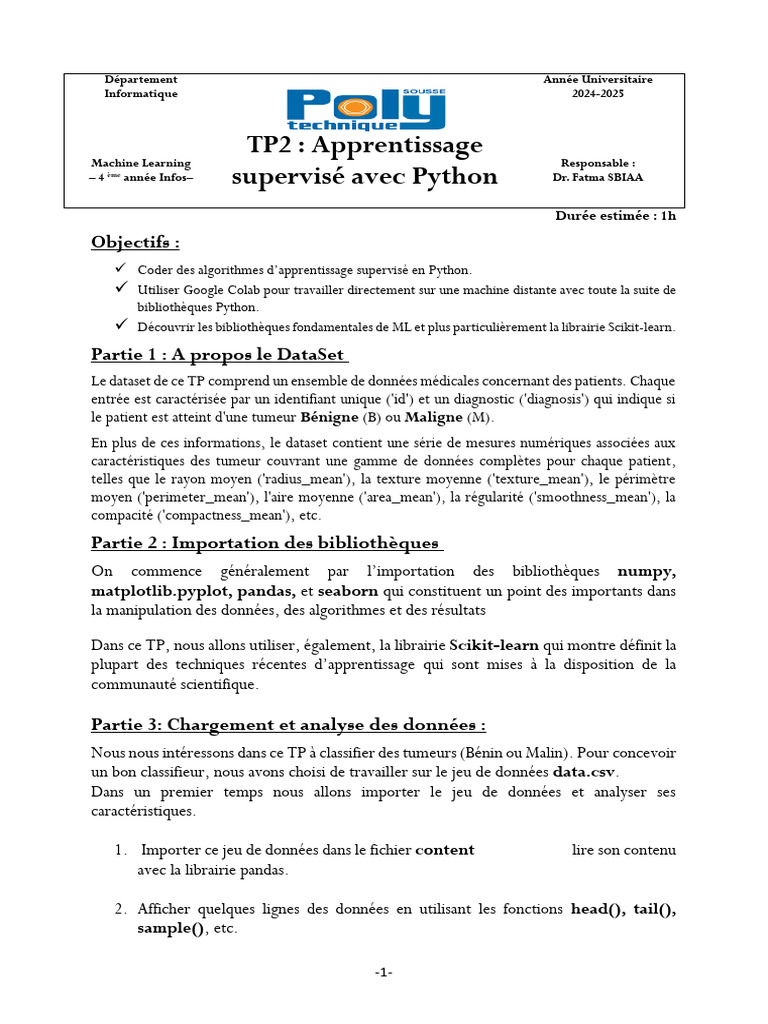 Apprentissage supervisé en Python avec ML | PDF | Apprentissage automatique
