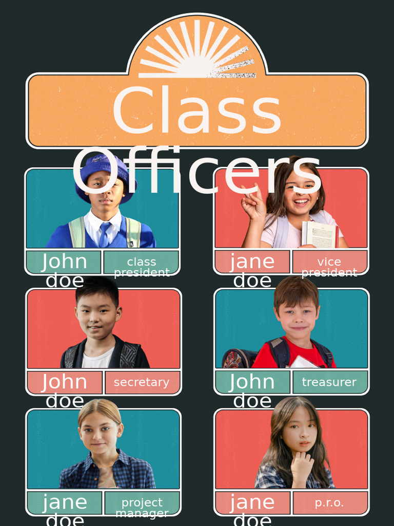 Vintage Signboard Style Classroom Officers Poster | PDF