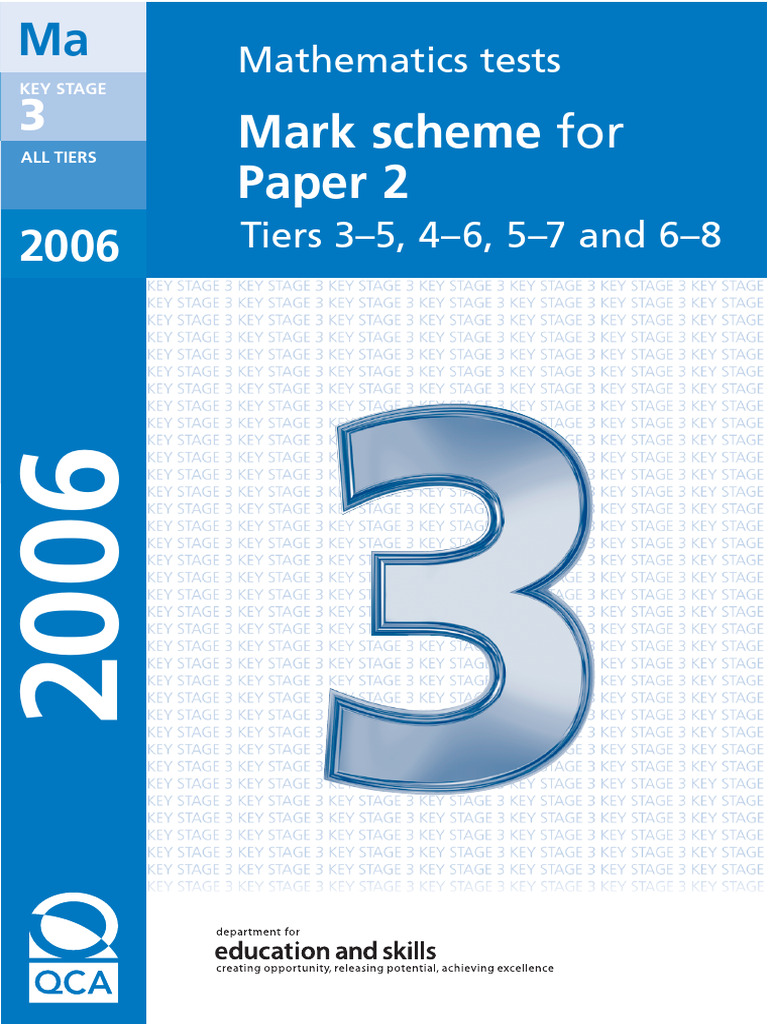 2006 Ks3 Maths Paper 2 Ms | PDF | Mathematics | Arithmetic