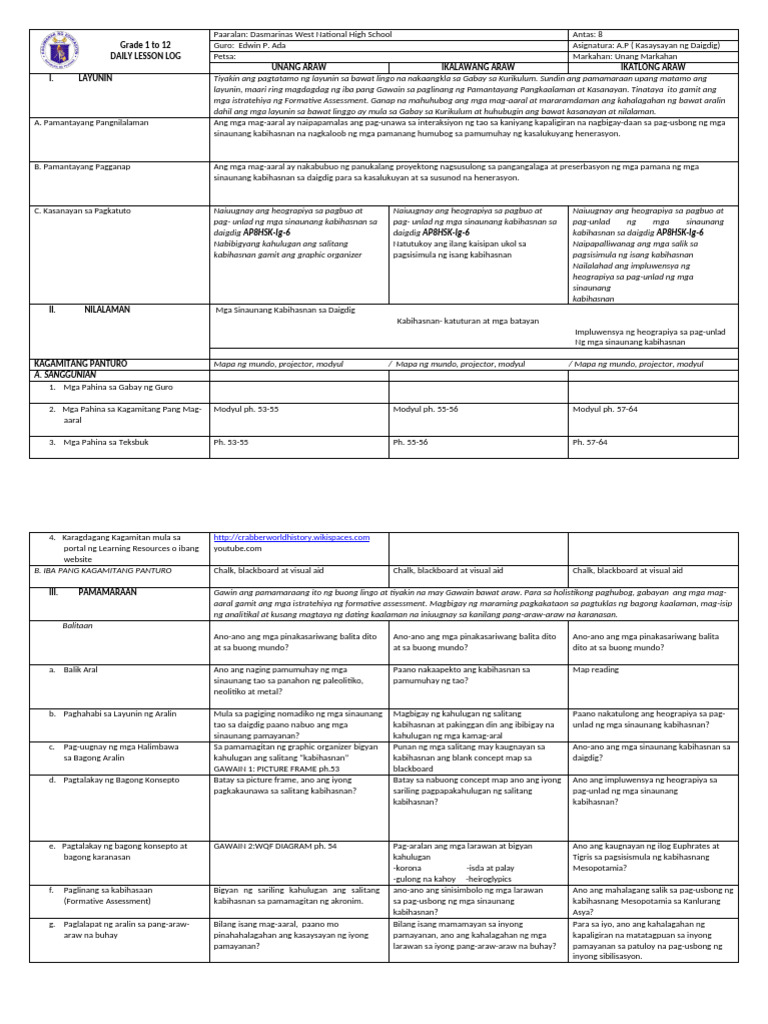 Final Ap8 First Lc6-10 | PDF
