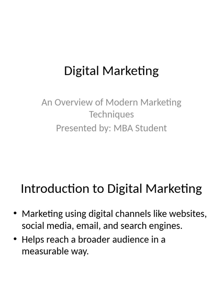 Digital Marketing Presentation | PDF