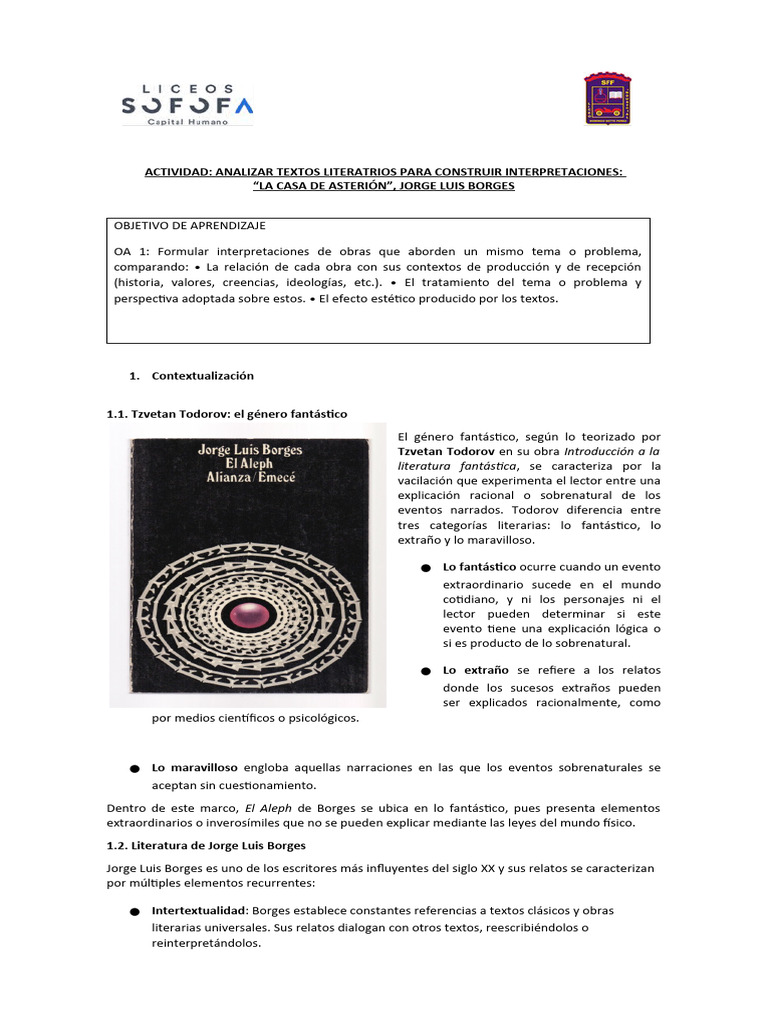 ACTIVIDAD La Casa de Asterión | PDF | Fantasía