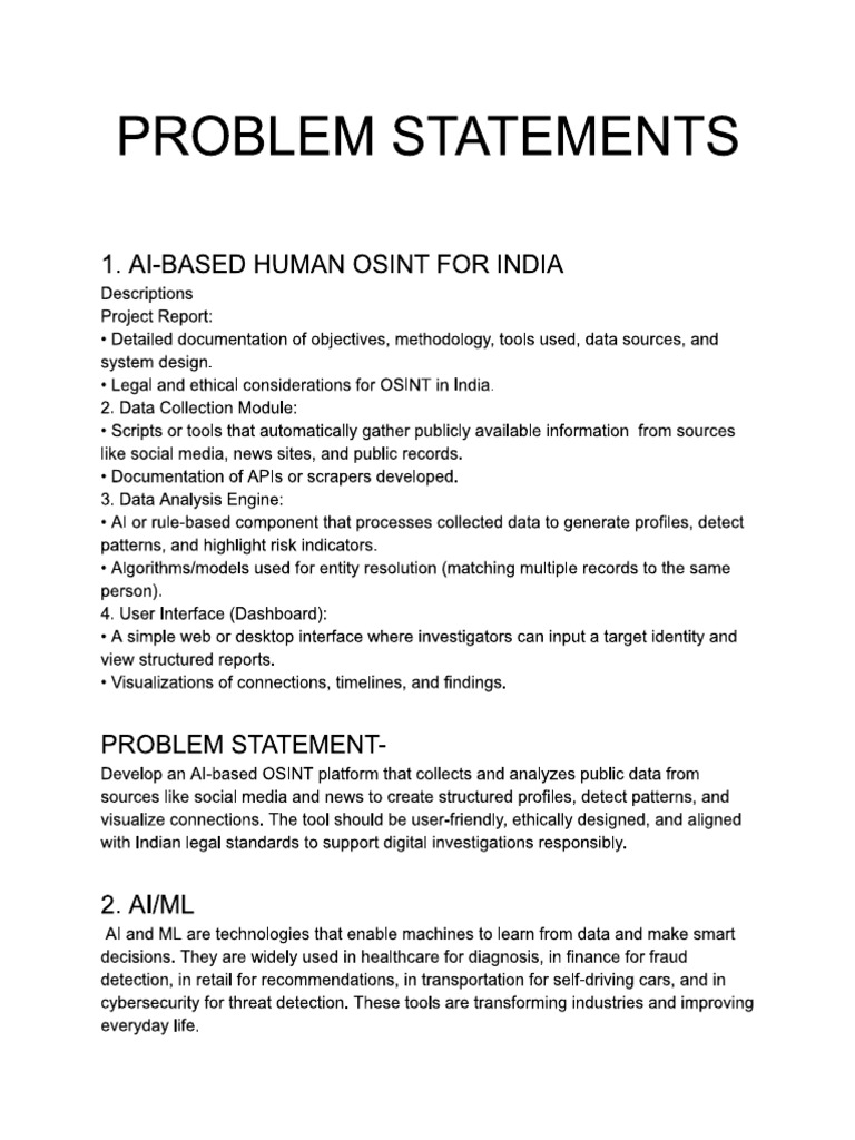 Problem Statements | PDF