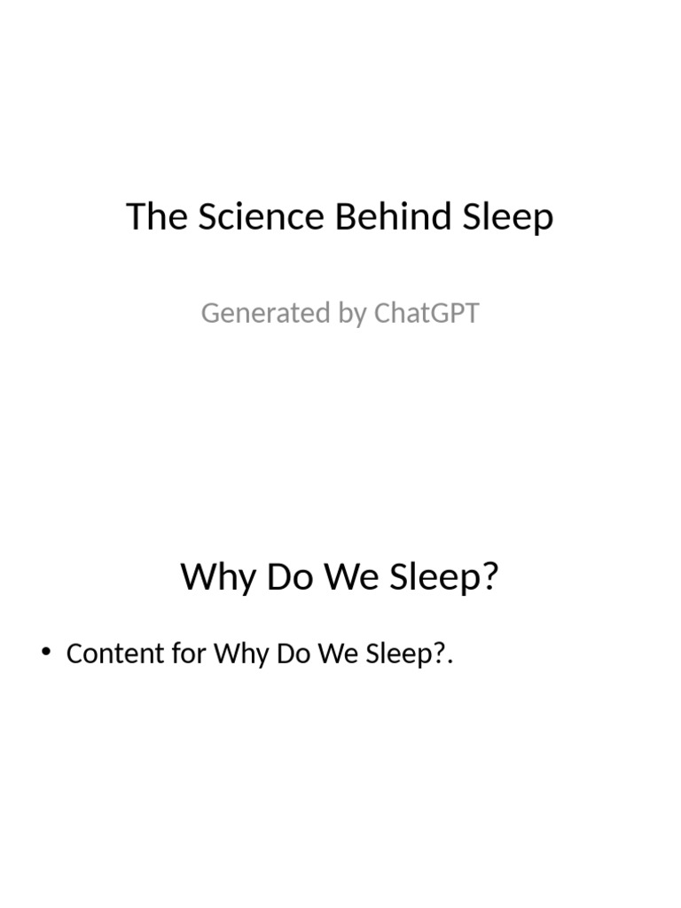 The Science Behind Sleep | PDF